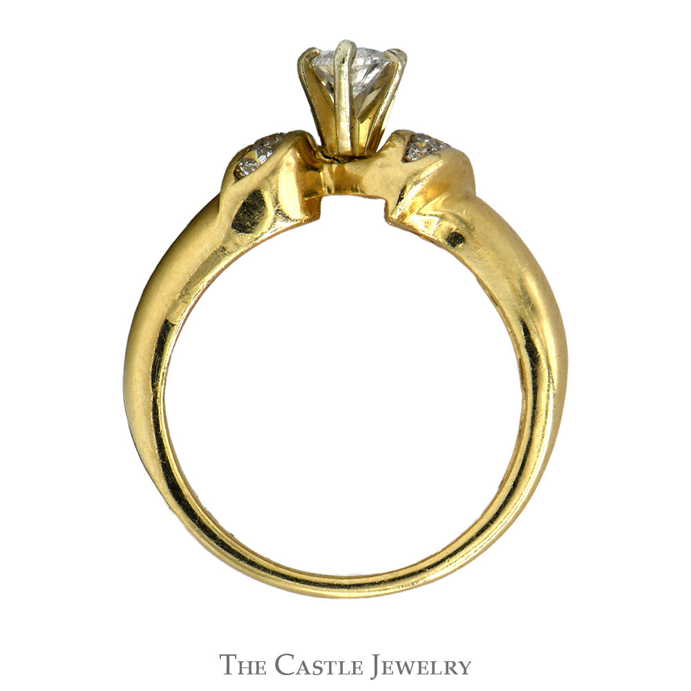 Marquise Cut Diamond Engagement Ring with Channel Set Diamond Accents ...