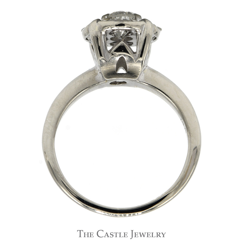 1cttw 5 Round Diamond Cluster Ring in 14k White Gold – The Castle Jewelry