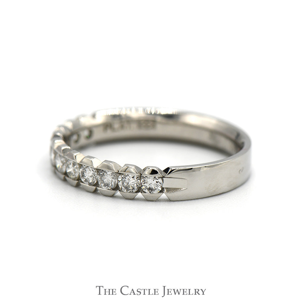 1/4cttw Tension Set Diamond Wedding Band in Platinum – The Castle Jewelry