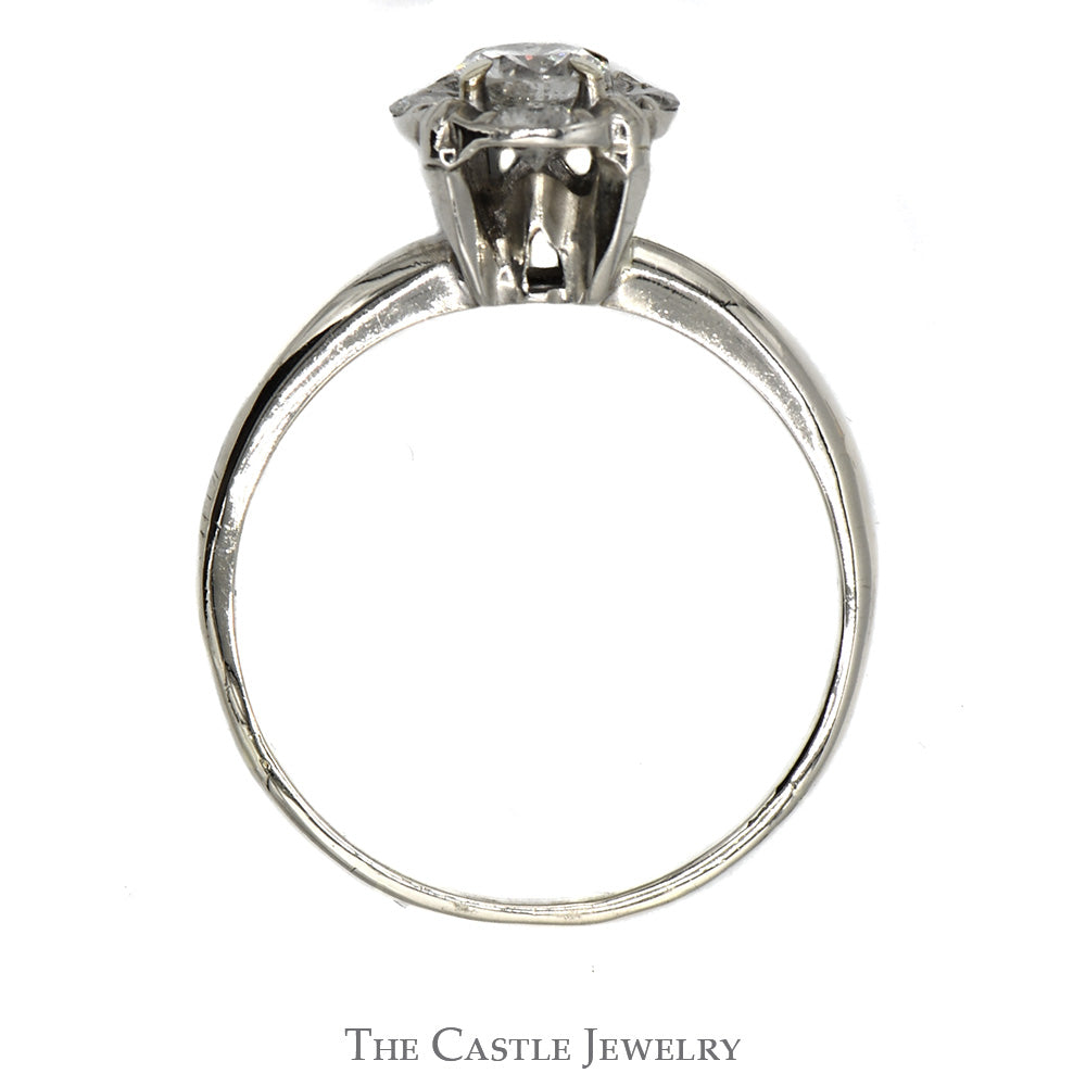 1cttw 5 Round Diamond Cluster Ring in 14k White Gold – The Castle Jewelry