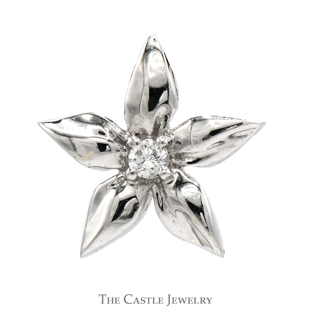 Flower Shaped Diamond Pendant in 14k White Gold – The Castle Jewelry