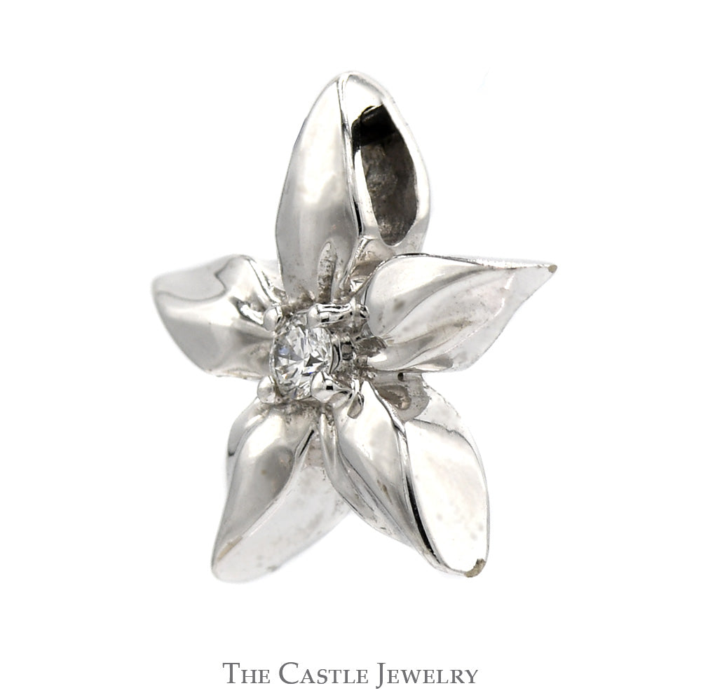 Flower Shaped Diamond Pendant in 14k White Gold – The Castle Jewelry