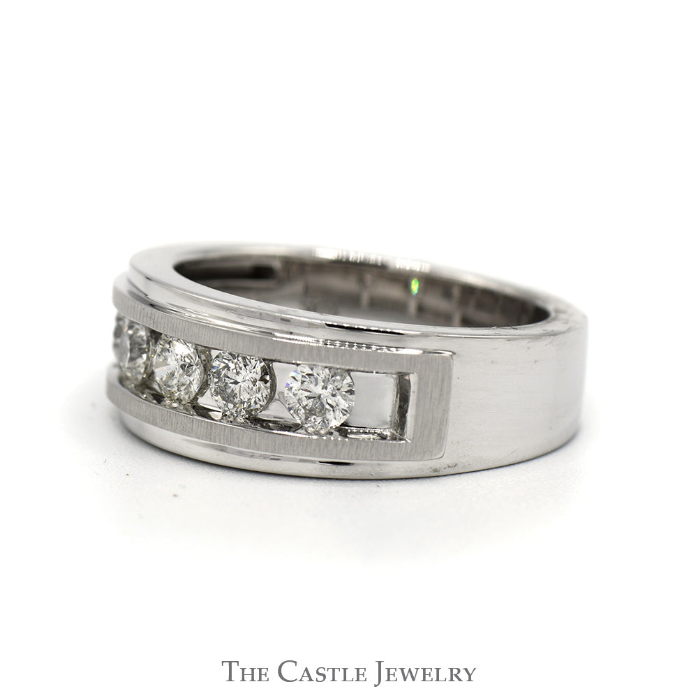 5 Nick Set 1cttw Diamond Men's Wedding Band in 10k White Gold – The ...