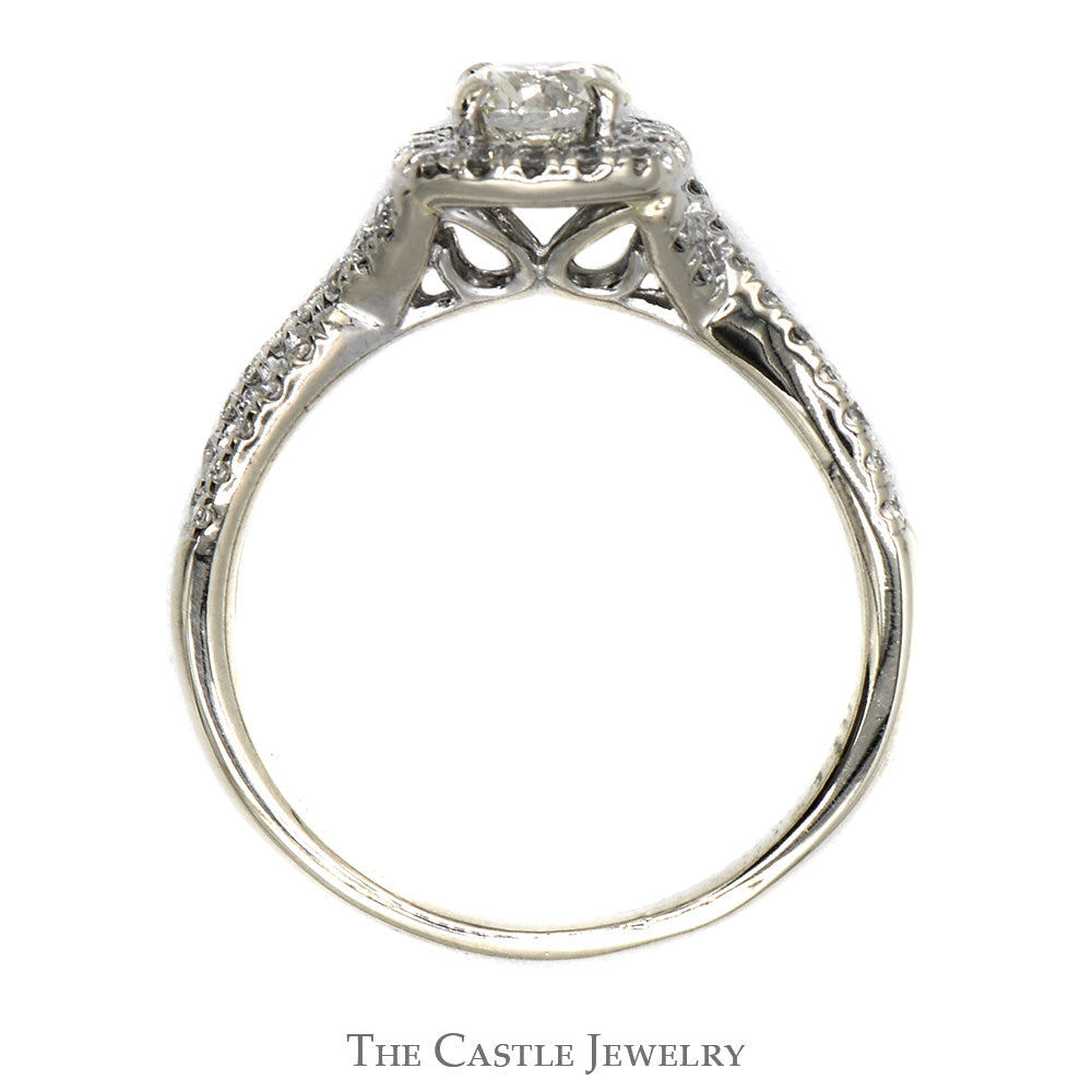 Gabriel & Co. Designer 1cttw Round Diamond Bridal Set with Diamond Hal ...