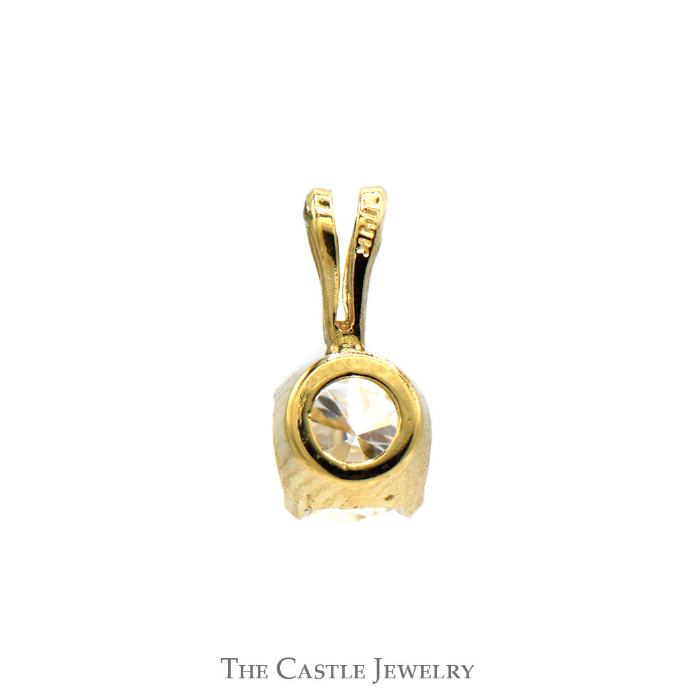 .35ct Round Diamond Solitaire Pendant in 14k Yellow Gold Split Bail 4 ...