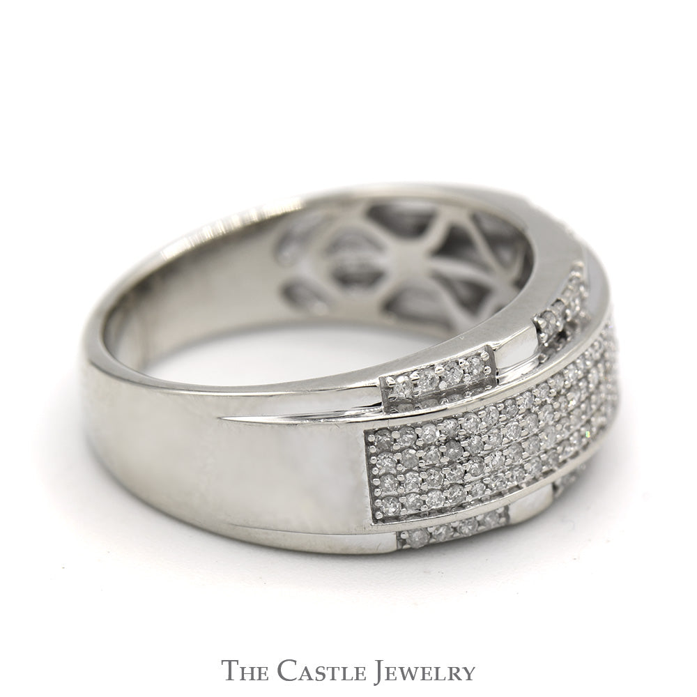 Men's 1/3cttw Pave Set Diamond Cluster Ring in 10k White Gold – The ...