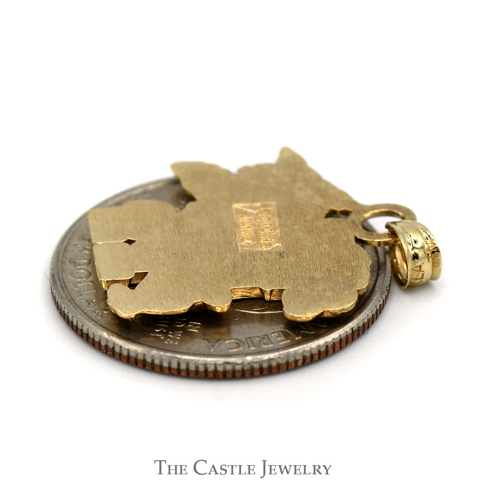 Solid 14k Yellow Gold "UK" Wildcat Retro Logo Pendant – The Castle Jewelry