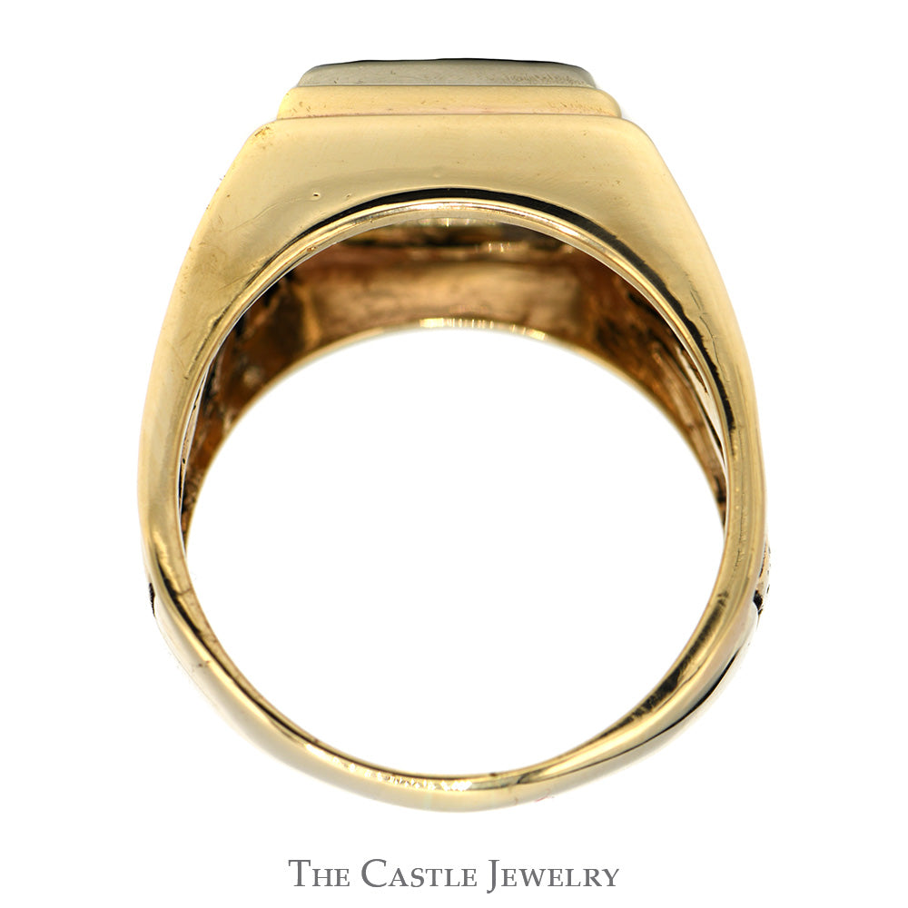 1/3ct Diamond Solitaire Men's Ring with Open Sides in 14k Yellow Gold ...