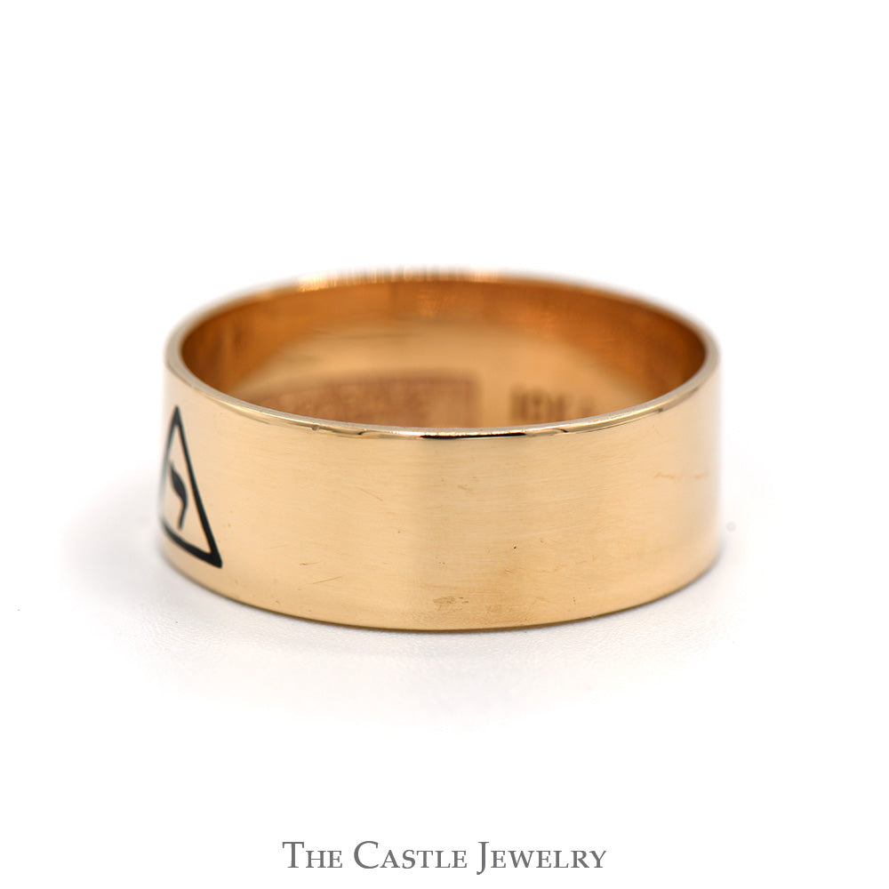 14th Degree Scottish Rite Masonic 8mm Band with Inscription in 10k Yel ...