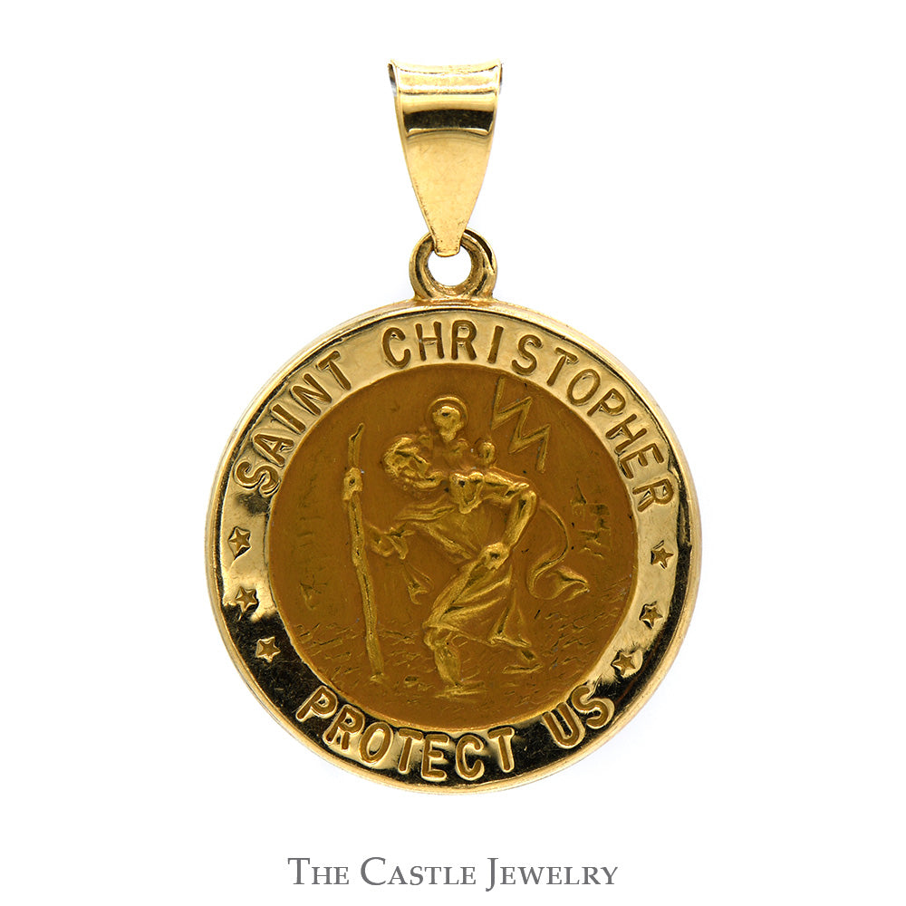Saint Christopher Coin Pendant in 14k Yellow Gold – The Castle Jewelry