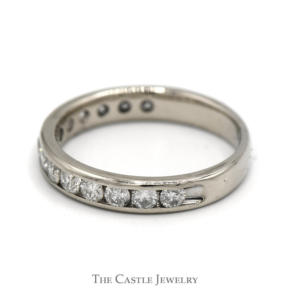 1cttw Channel Set Diamond Wedding Band in 14k White Gold – The Castle ...