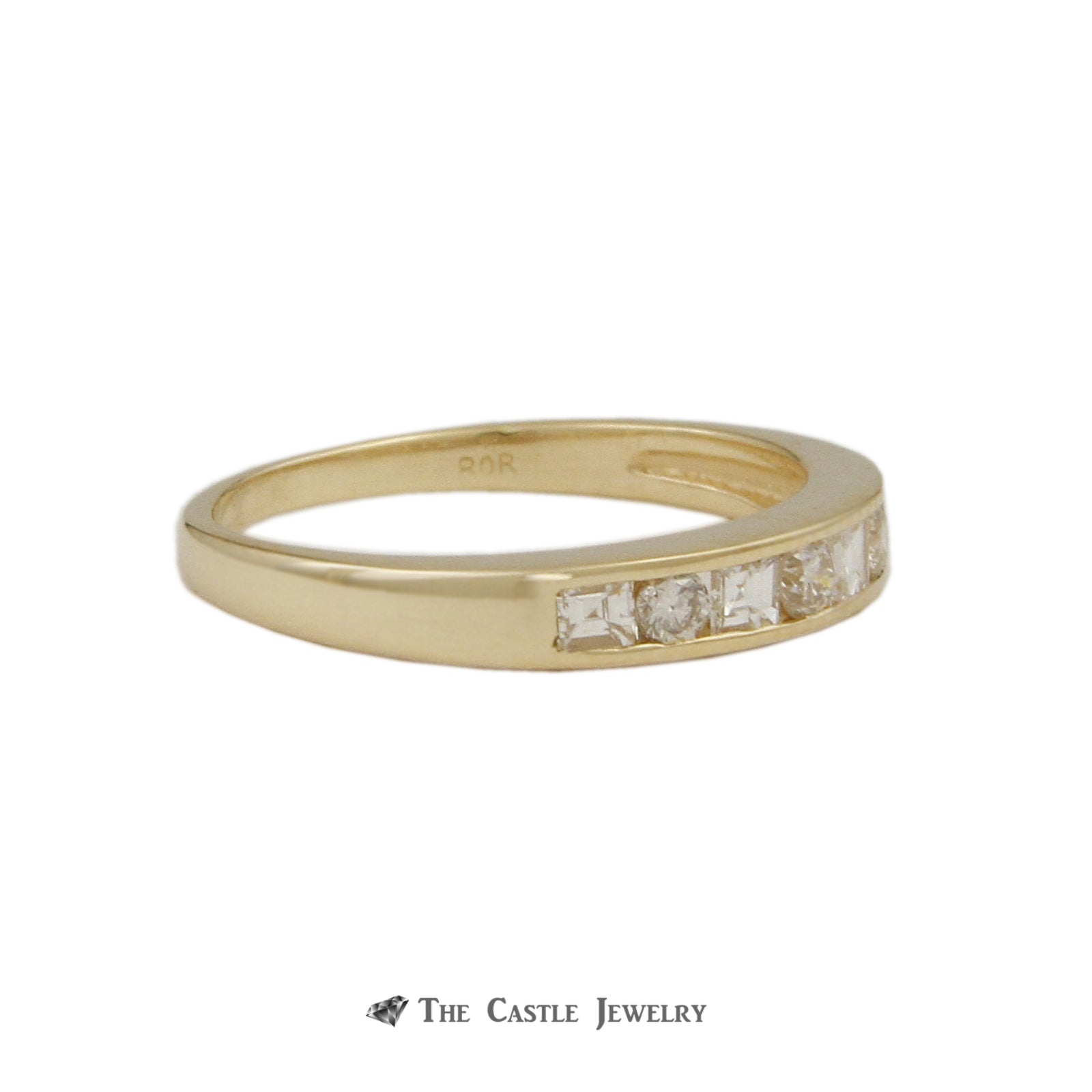 Diamond Wedding Band w/ .38cttw Channel Set Round & Princess Cut Diamo ...