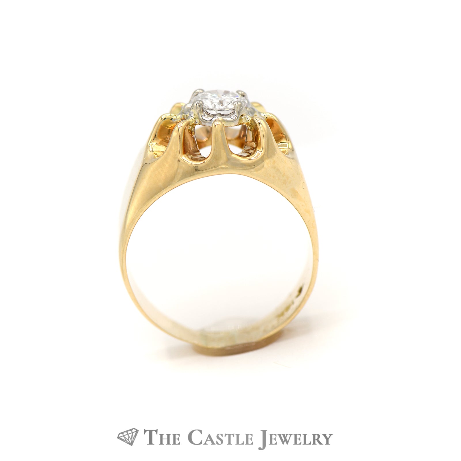 Gents Claw Design Solitaire Diamond Ring in 14k Yellow Gold – The ...