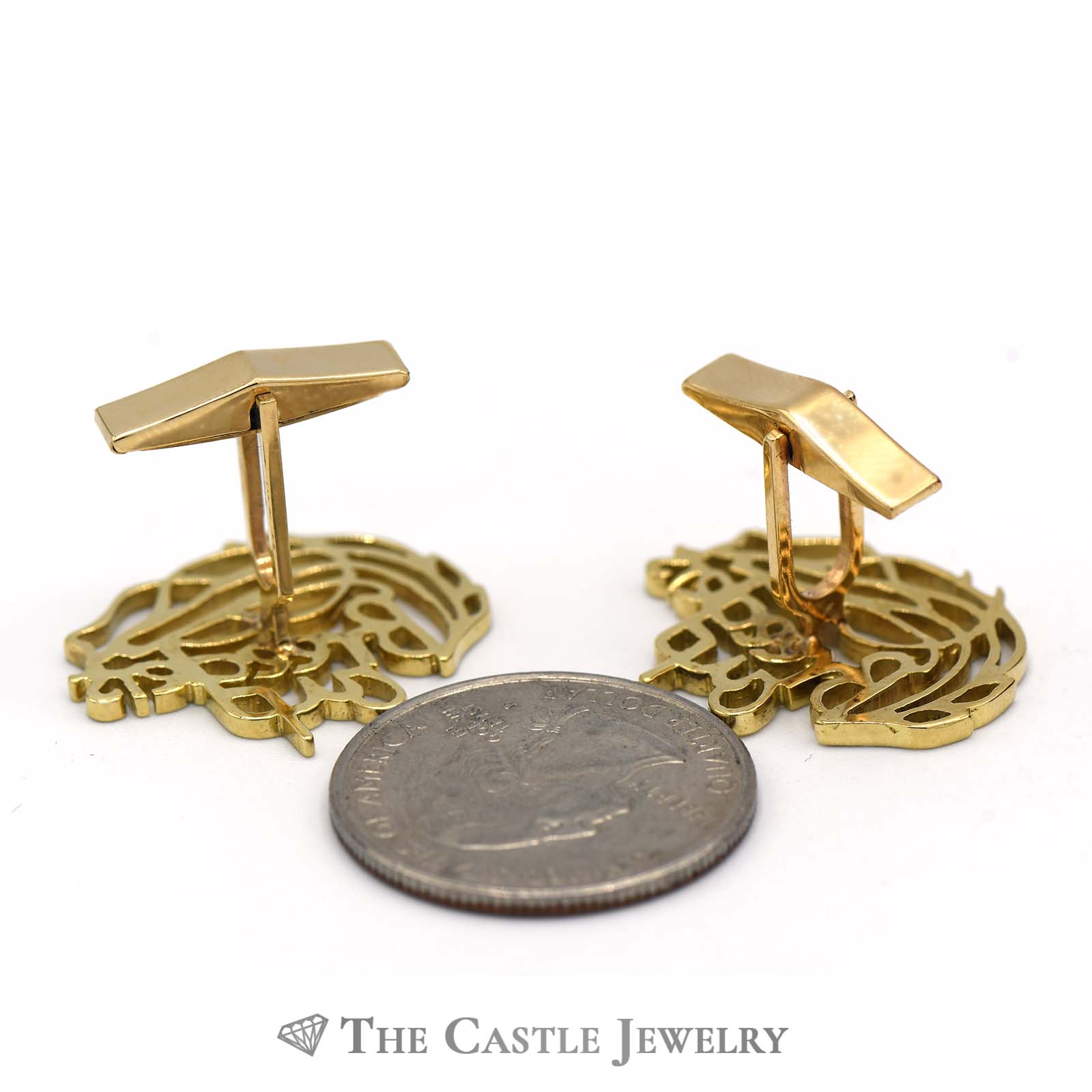 "Breeders Cup" Cuff Links Crafted in 14k Yellow Gold – The Castle Jewelry