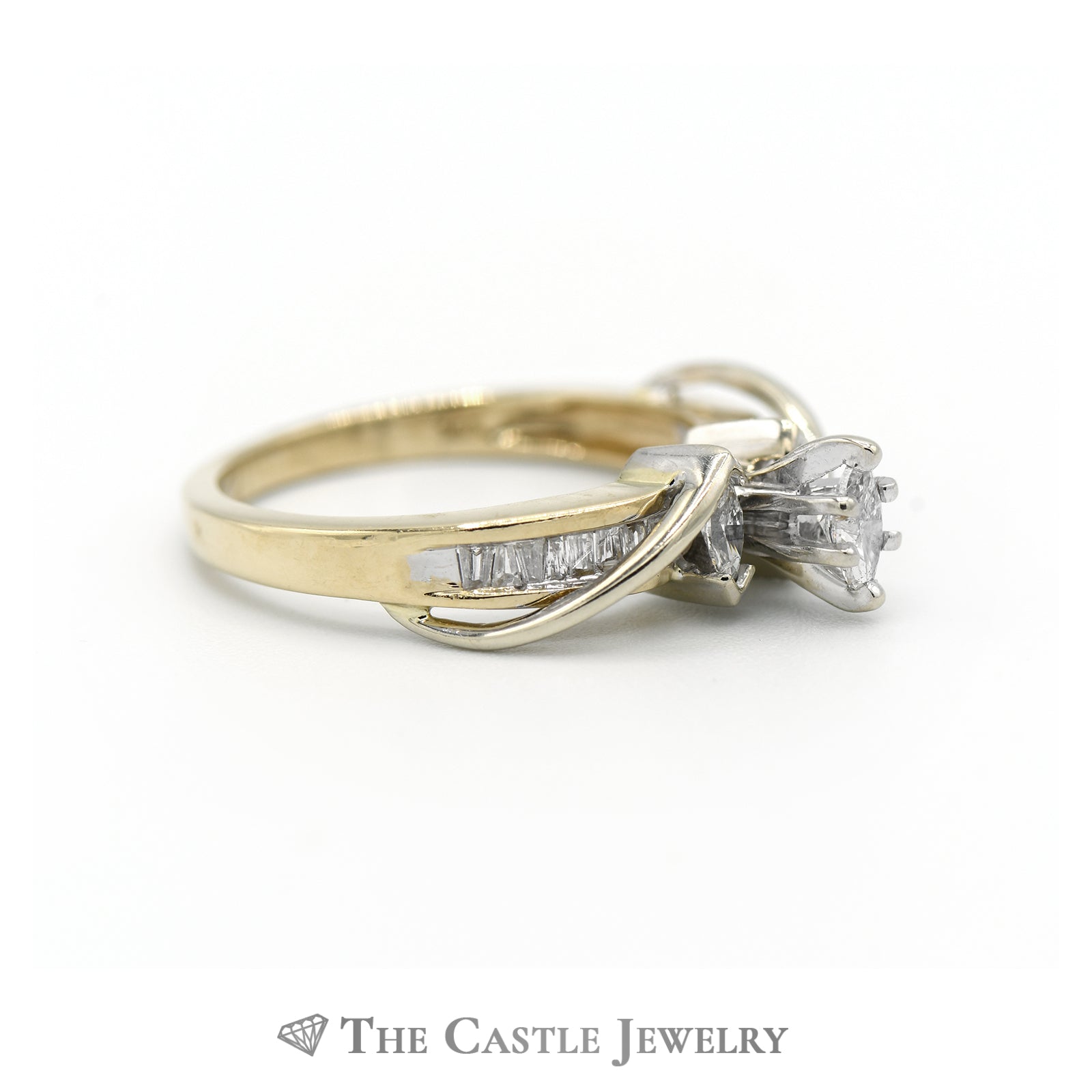 Marquise Cut Diamond Engagement Ring w Diamond Accents and Design – The ...