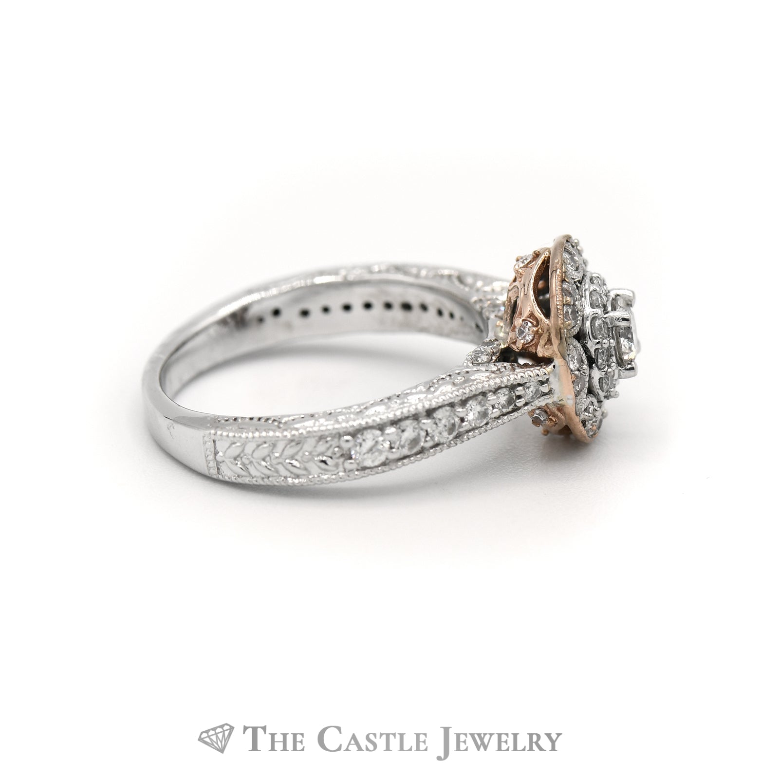 Crown Collection 1cttw Vintage Inspired Diamond Bridal Set with Diamon ...