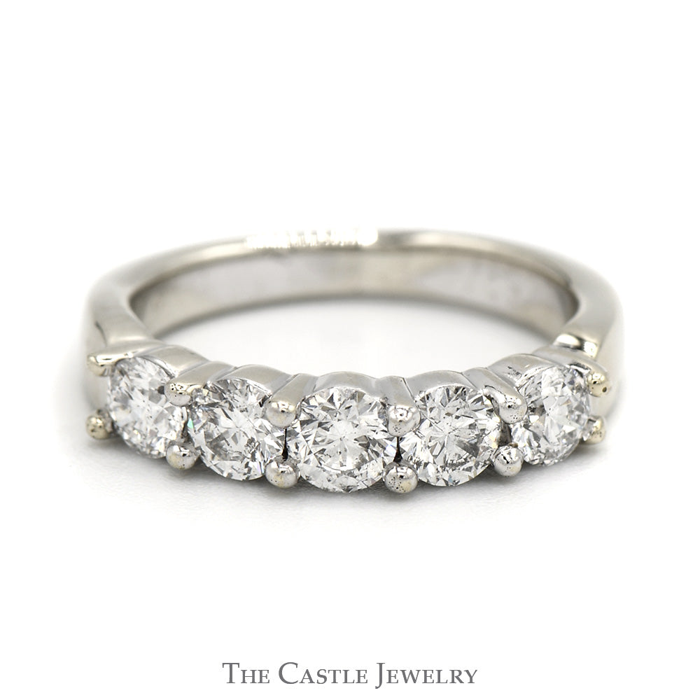 1cttw 5 Round Diamond Band in 14k White Gold – The Castle Jewelry