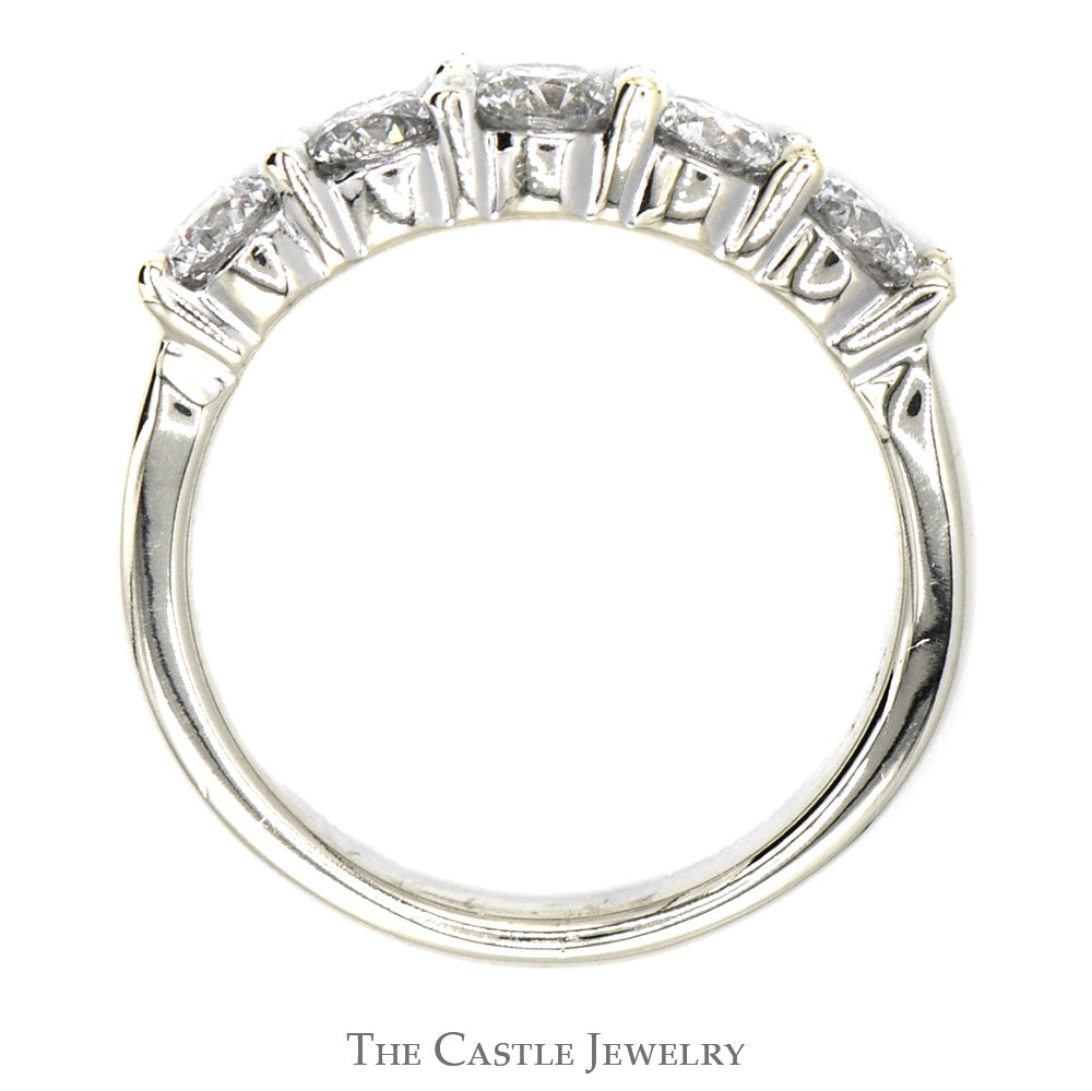 1cttw 5 Round Diamond Band in 14k White Gold – The Castle Jewelry