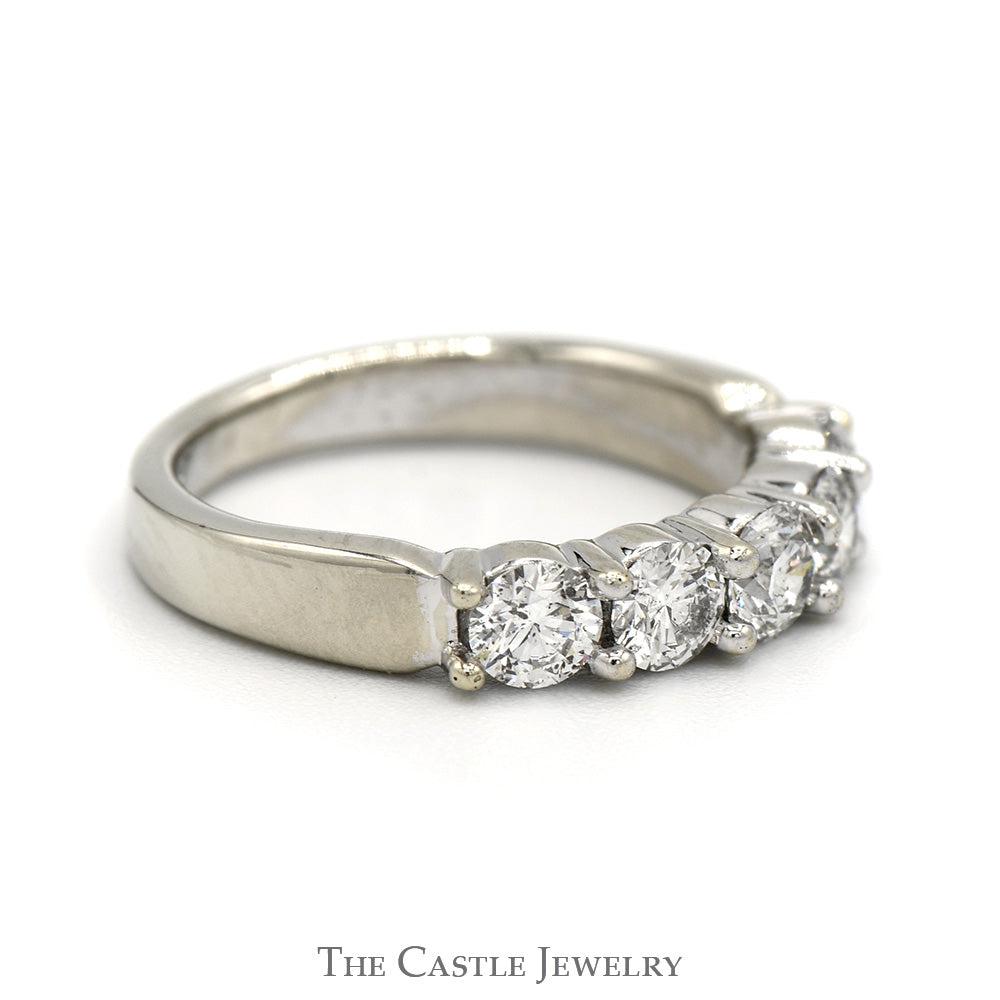 1cttw 5 Round Diamond Band in 14k White Gold – The Castle Jewelry