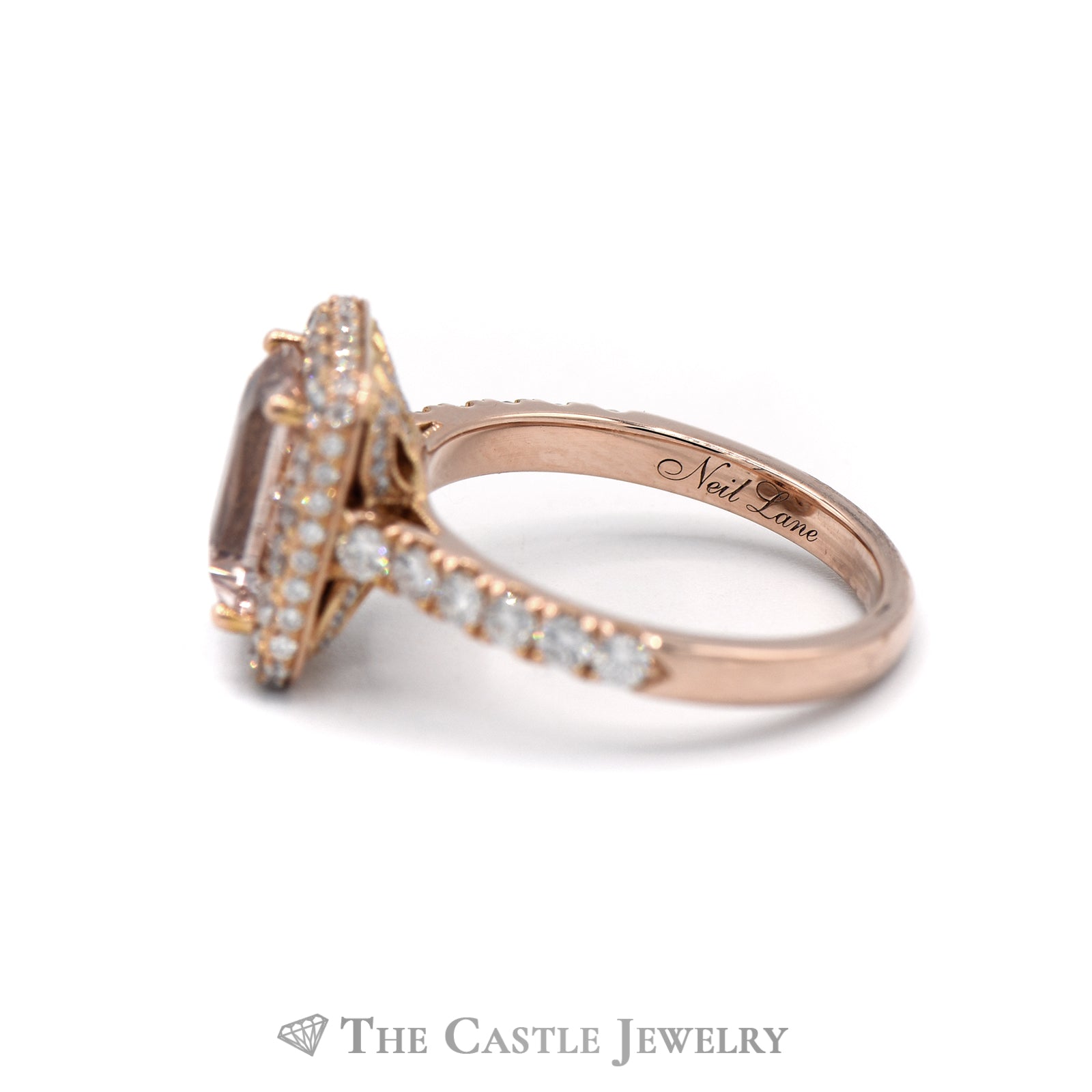 Neil Lane Radiant Cut Morganite Ring with 1cttw Diamond Accents in 14k ...