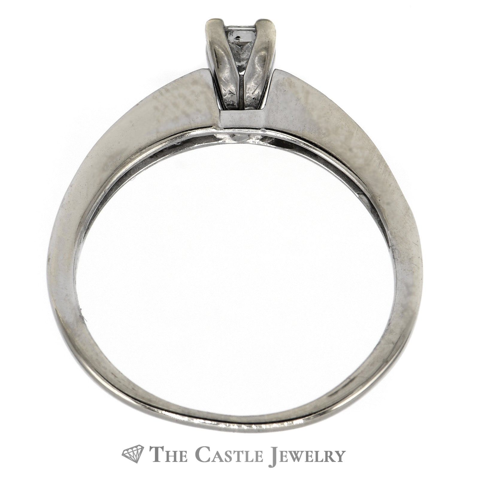 Princess Cut Diamond Solitaire Engagement Rings with Channel Set Diamo ...