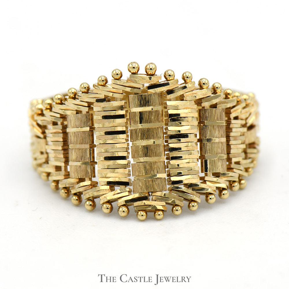 14k Yellow Gold Tapered Flexible Mesh Ring – The Castle Jewelry