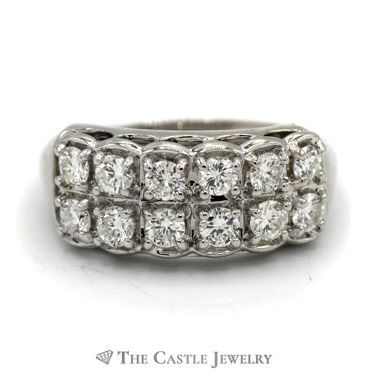 3/4cttw Double Row Diamond Band in 14k White Gold – The Castle Jewelry