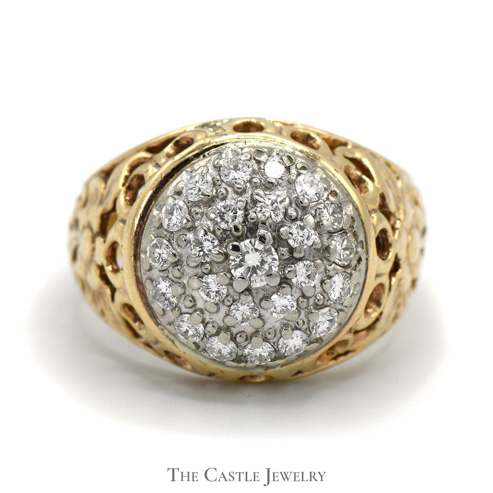 1cttw Kentucky Diamond Cluster Ring in 10k Yellow Gold – The Castle Jewelry