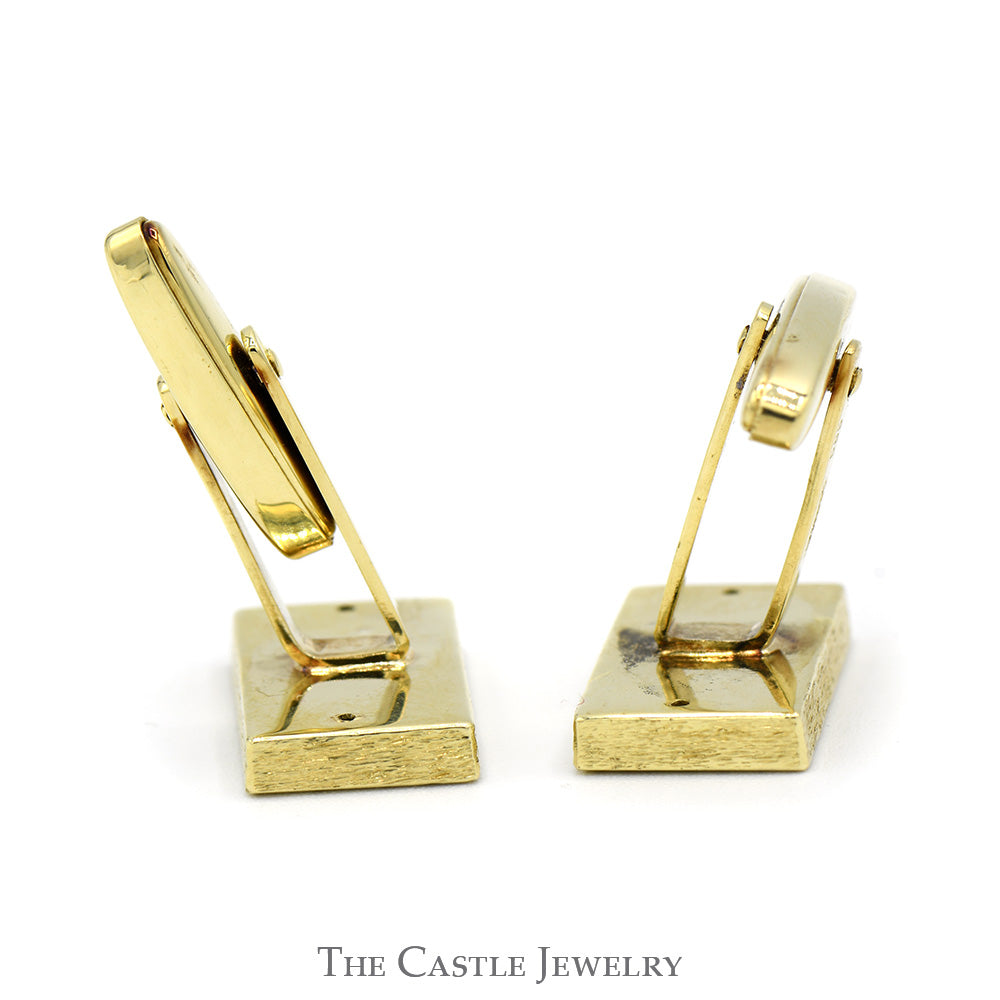 Men's 14k Yellow Gold Diamond Cut Designed Cuff Links – The Castle Jewelry