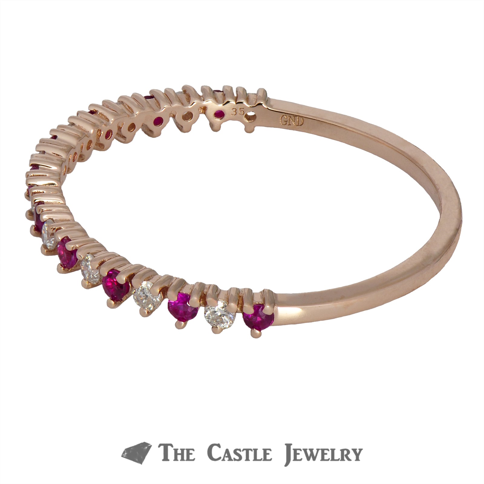 Stackable Ring Alternating Rubies & Diamonds in 10K – The Castle Jewelry